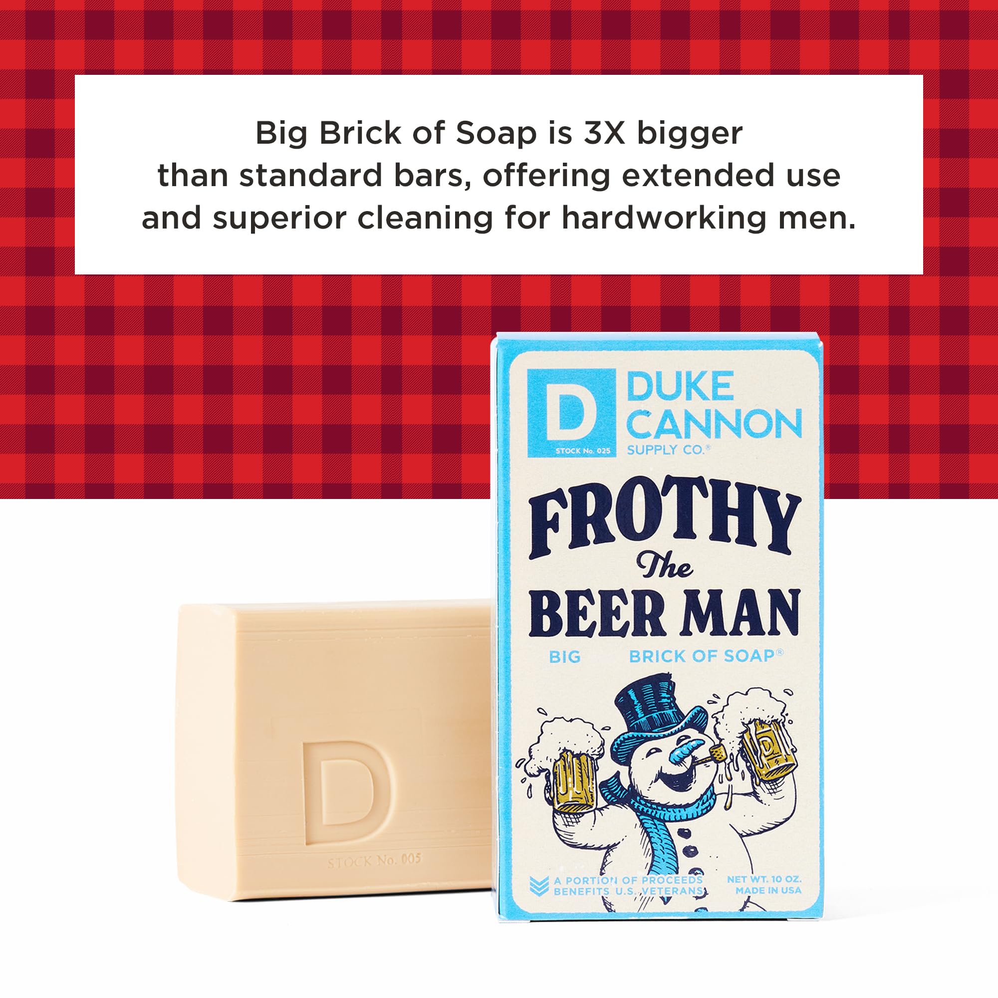 Duke Cannon Supply Co. Six Big Ass Bricks of Holiday Soap Bars Bundle for Men (Mall Santa's Cough Syrup, Rudolph's Night Cap, Lump of Coal, Frothy, Cut Pine, All Brandy Eggnog) 10 oz (Variety 6 Pack)
