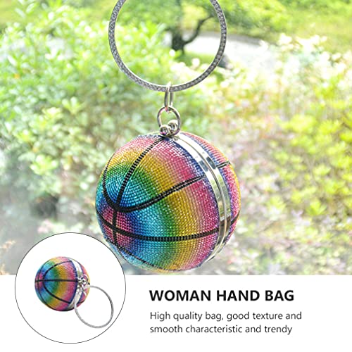 BESTOYARD Ball Shape Clutch Purse Party Handbag Rhinestone Ring Handle Evening Bag