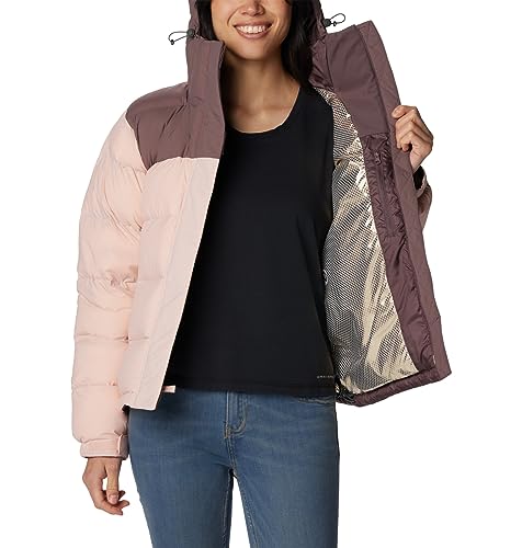 Columbia Women's Bulo Point II Down Jacket, Dusty Pink/Basalt Crinkle, Large