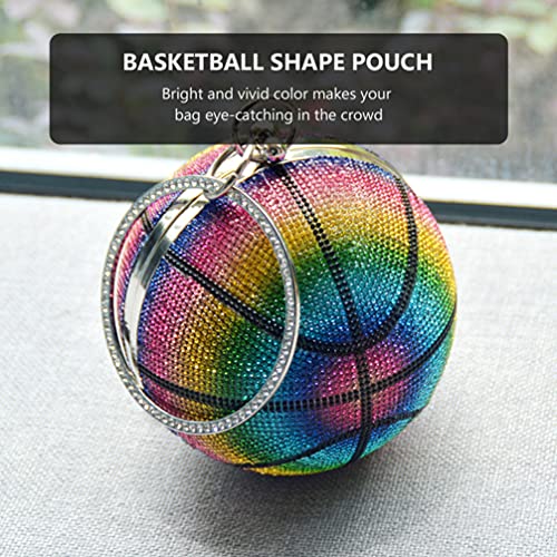 BESTOYARD Ball Shape Clutch Purse Party Handbag Rhinestone Ring Handle Evening Bag