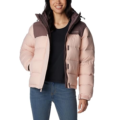 Columbia Women's Bulo Point II Down Jacket, Dusty Pink/Basalt Crinkle, Large