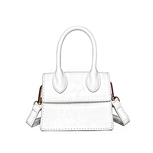 Cute Purse Mini Crossbody Bags for Women Girls Top Handle Clutch Handbag (white)