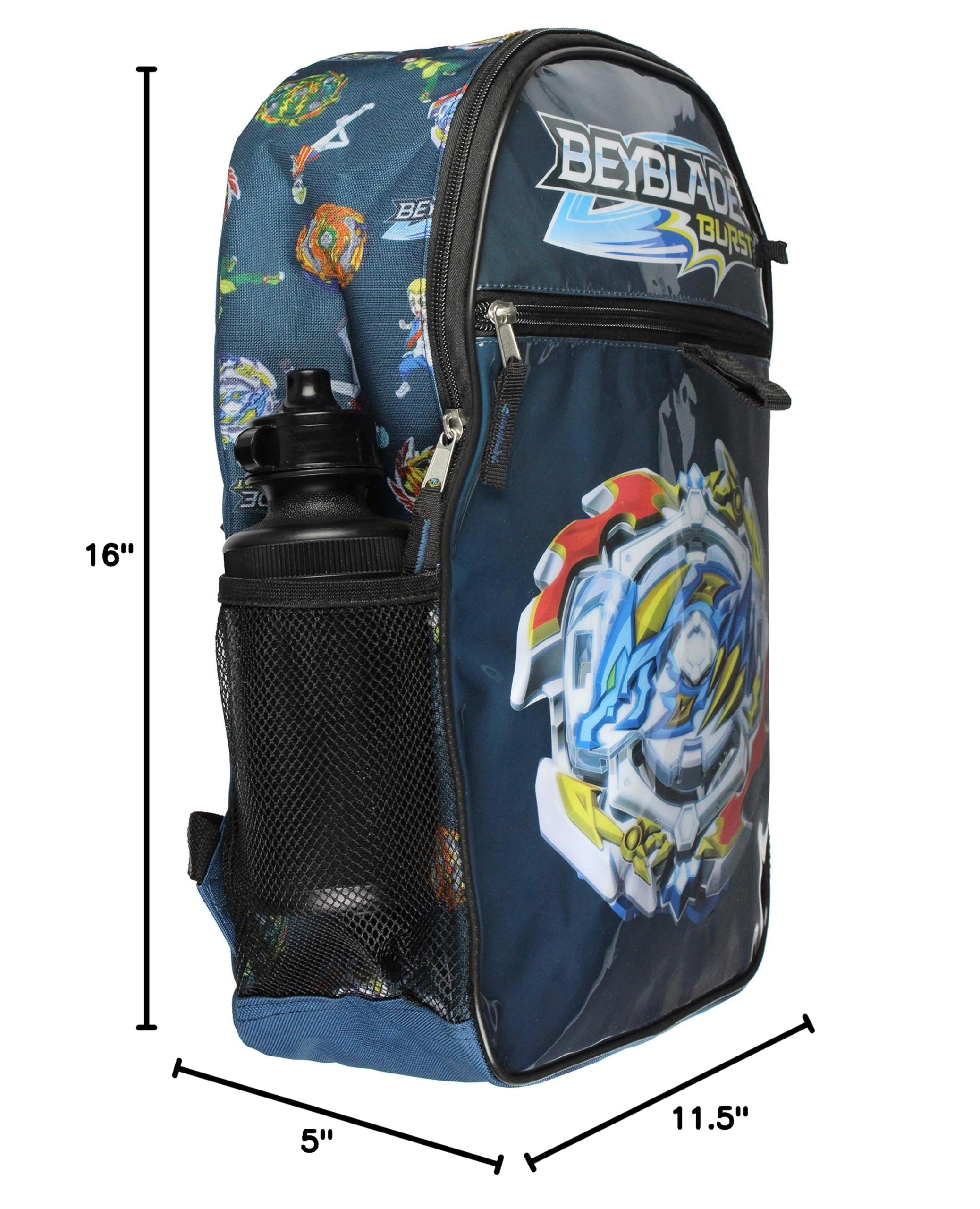Beyblade Burst Spinner Tops Backpack Lunch Bag Water Bottle Ice Pack 5 PC Mega Set