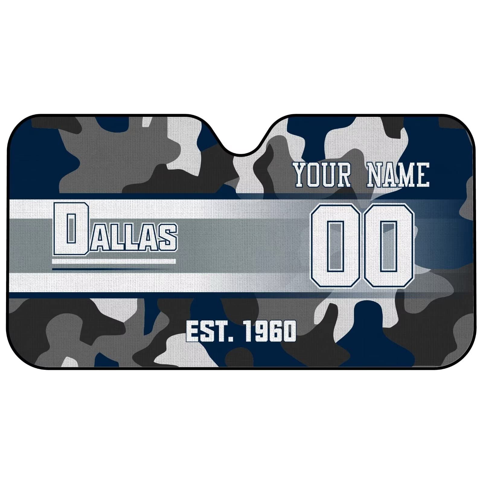 Dallas Car Windshield Sun Shade Personalized Custom Any Name and Number Gifts