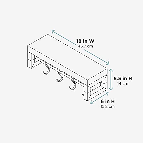 Zenna Home, Wall Shelf, Matte Black & Driftwood