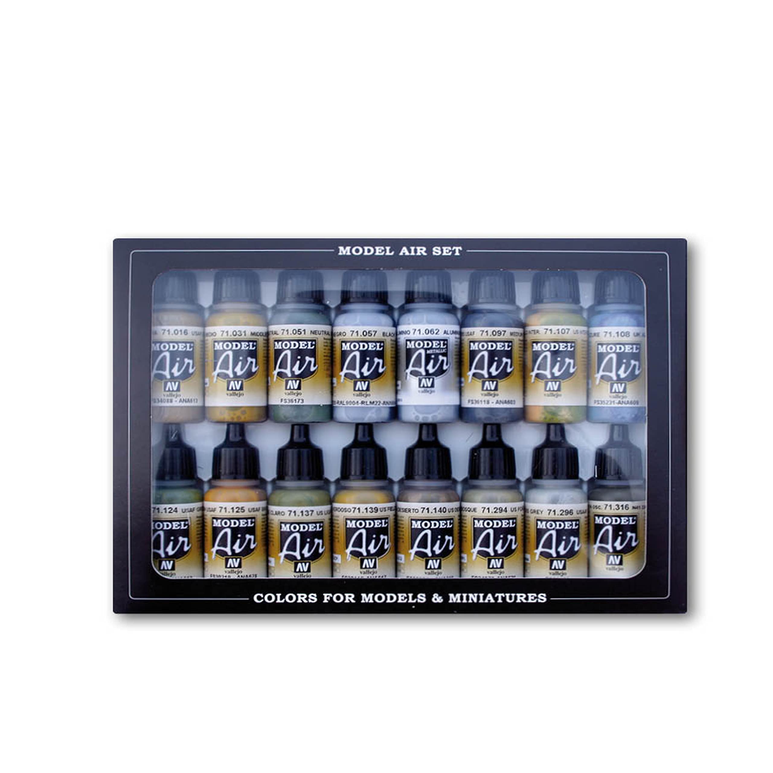 Vallejo Tank Model Air Paint, 17ml, 16-Pack