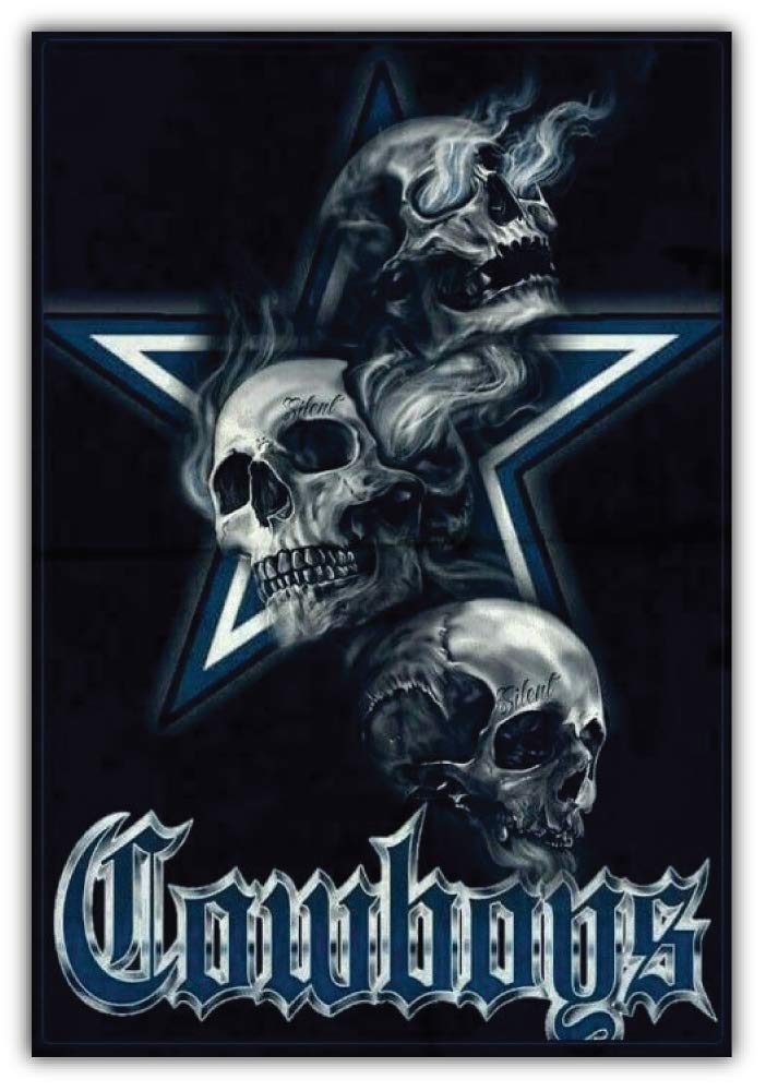 Dallas City Cowboyzzz Skull Stars Football Die-Cut Sticker Decal 3'' X 5''