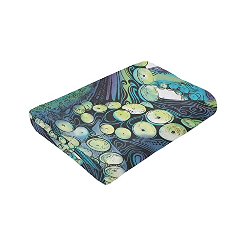 WQAOUD Colorful Fashion Octopus Flannel Fleece Blanket Lightweight Throw Blanket Warm Bed Blanket Ultra-Soft Cozy Microfiber Blanket,Couch and Plush House Warming Decor Gift Idea 50"x40"