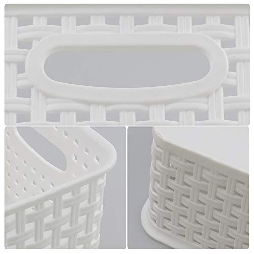 Farmoon White Plastic Basket, Small Storage Baskets, 6 Packs