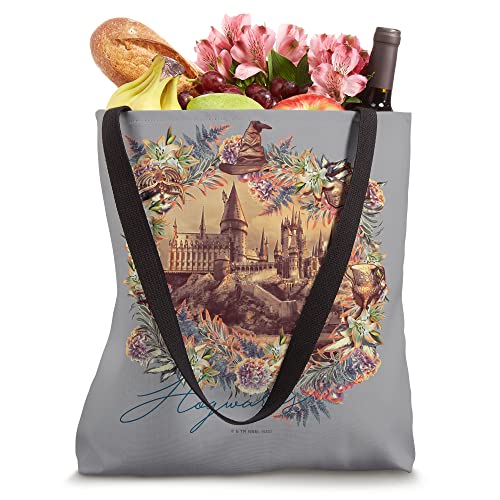 Harry Potter Hogwarts Floral Wreath Tote Bag