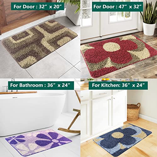 Heeneeso F32 Entryway Rug Welcome Mat Front Door Mats for Inside Entry Indoor Door Mat Machine Washable Non Slip for Doorway/Kitchen/Bathroom/Laundry Room