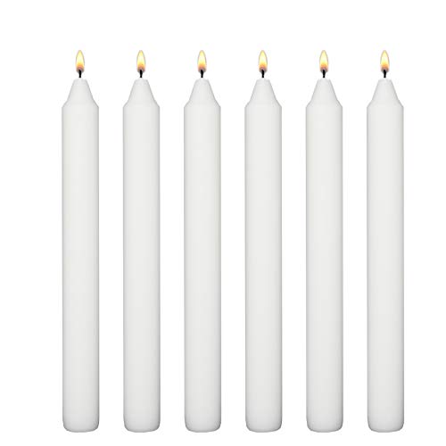 White Dinner Table Candles 7 Inch Tall Dripless Smokeless Unscented for Candlesticks 6 Hour Long Burning Candle Decorate Your Table Wedding and Christmas - Household Candle Stick 20 Pack