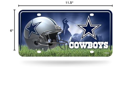 Rico Industries NFL Dallas Cowboys Metal License Plate Tag , 6 x 11.5"