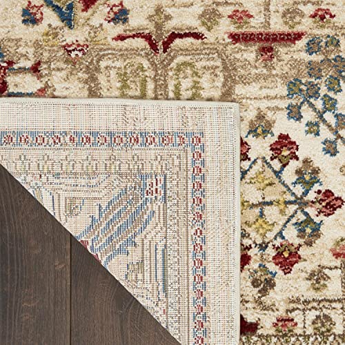 Nourison Revel Floral Ivory 3' x 5' Area -Rug, Easy -Cleaning, Non Shedding, Bed Room, Living Room, Dining Room, Kitchen (3x5)