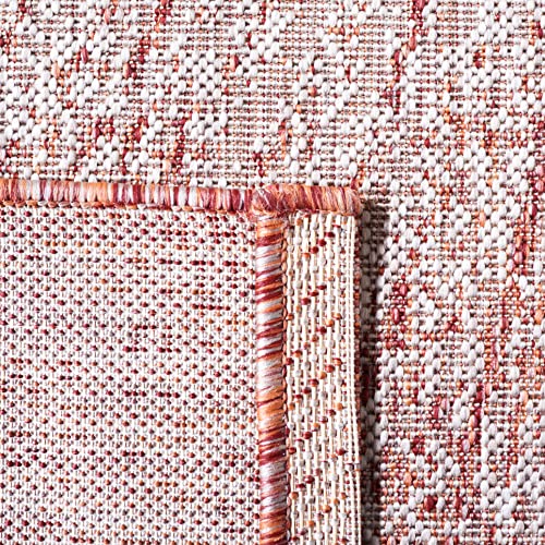 SAFAVIEH Courtyard Collection 9' x 12' Beige/Red CY8893 Indoor/ Outdoor Waterproof Easy-Cleaning Patio Backyard Mudroom Area-Rug
