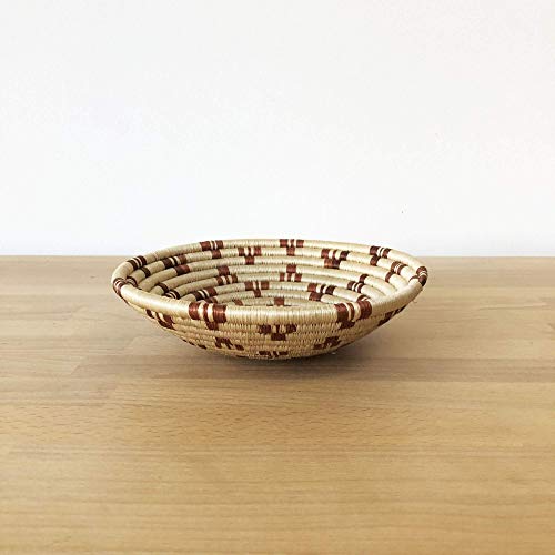 Small African Basket: Cyarwa/Rwanda Basket/Woven Bowl/Sisal & Sweetgrass Basket/Tan, Brick, Rust