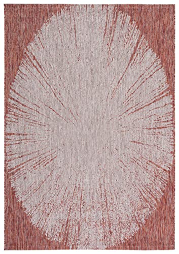 SAFAVIEH Courtyard Collection 9' x 12' Beige/Red CY8893 Indoor/ Outdoor Waterproof Easy-Cleaning Patio Backyard Mudroom Area-Rug