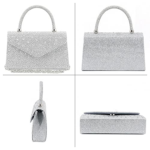 Gabrine Women's Luxury Rhinestone Decor Evening Bag Party Clutches Wedding Purses Cocktail Prom Handbags