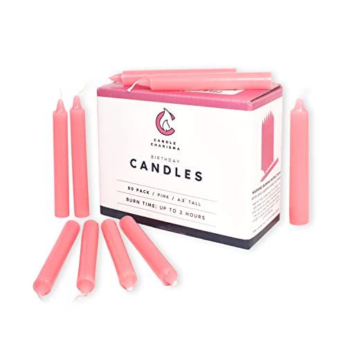 Spell Candles for Chimes, Rituals, Birthday Party, Congregation and Religious Service 50 Pack (Pink)