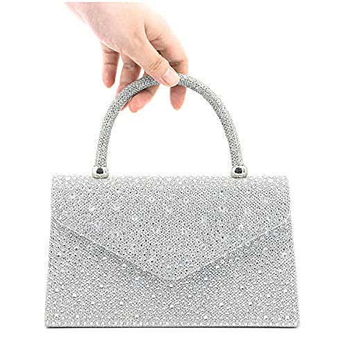 Gabrine Women's Luxury Rhinestone Decor Evening Bag Party Clutches Wedding Purses Cocktail Prom Handbags