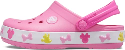 Crocs Kids' Mickey Mouse Light Up Clog | Disney Light Up Shoes, Pink Lemonade/White, 9 Toddler