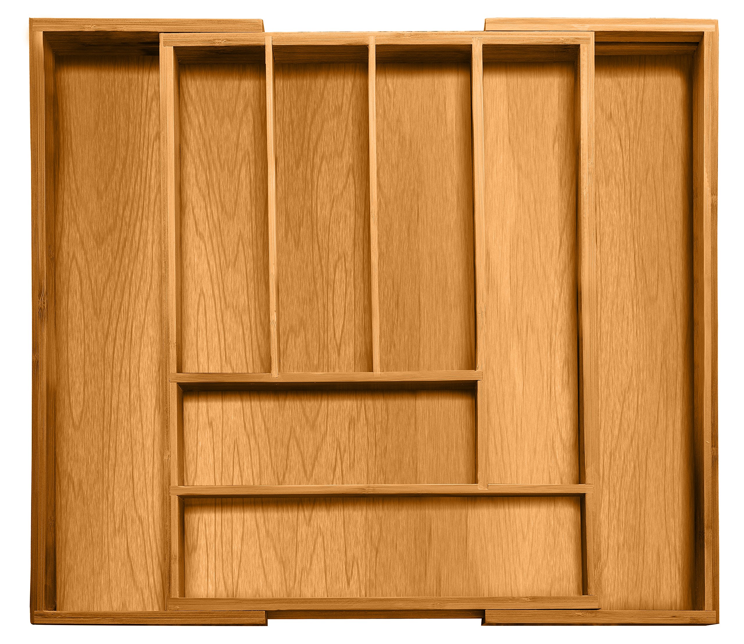 Bellemain Expandable Bamboo Drawer Organizer - Large Kitchen Utensil Holder for Cutlery, Silverware, Flatware Storage - Utensil Organizer for Kitchen Drawers, Desk, Junk Drawer Organizer Tray, 8-Slot