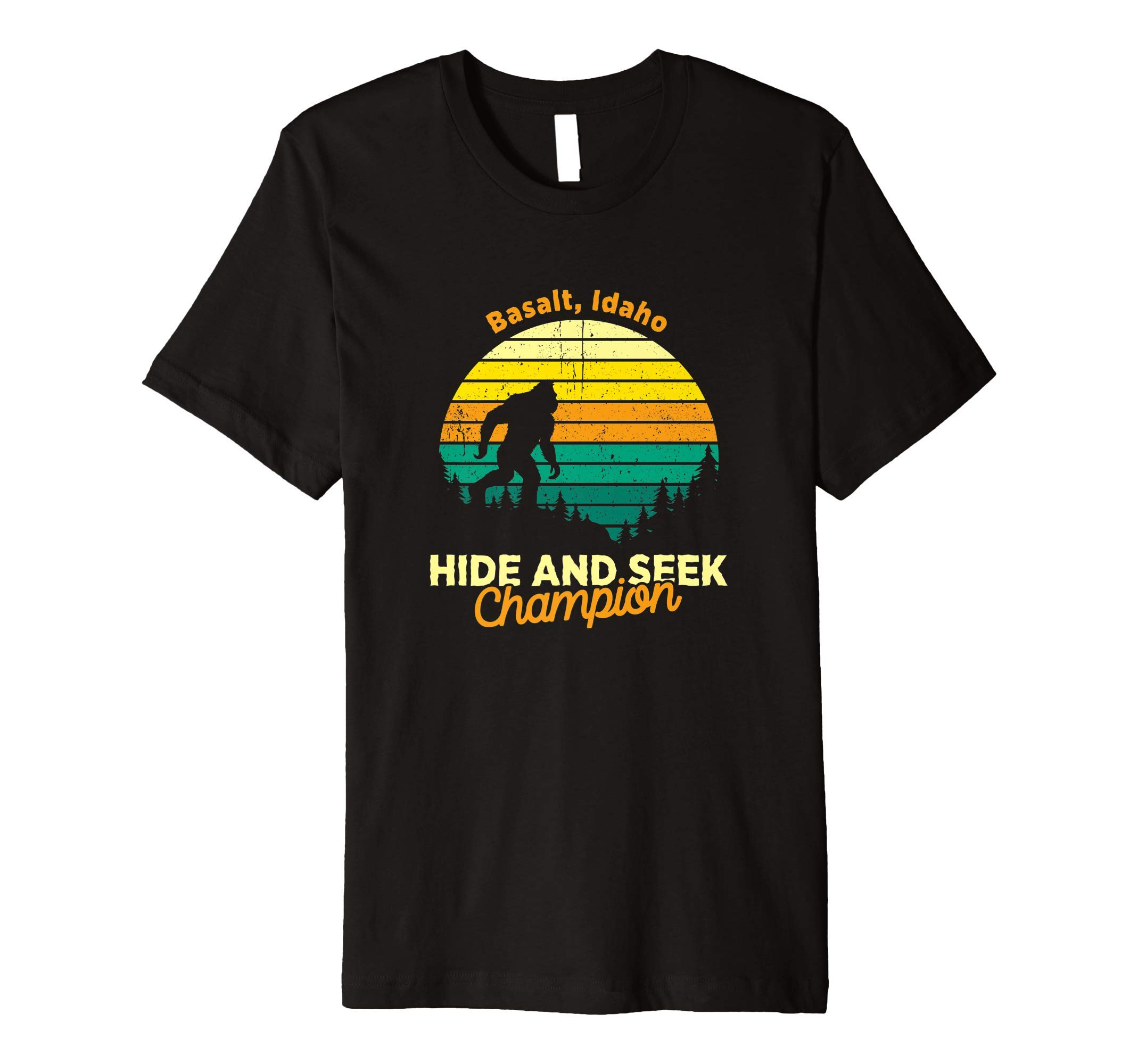 Retro Sasquatch Basalt, Idaho Bigfoot State Souvenir Premium T-Shirt