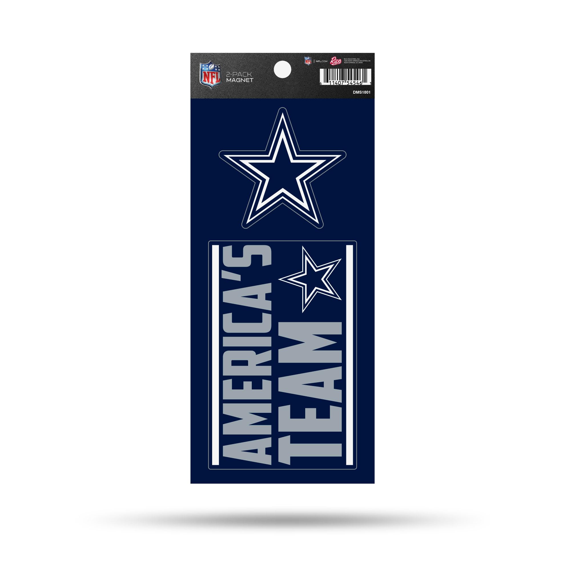Rico Industries NFL Football Dallas Cowboys 2-Pack Magnets - Home Décor - Refrigerator, Office, Kitchen
