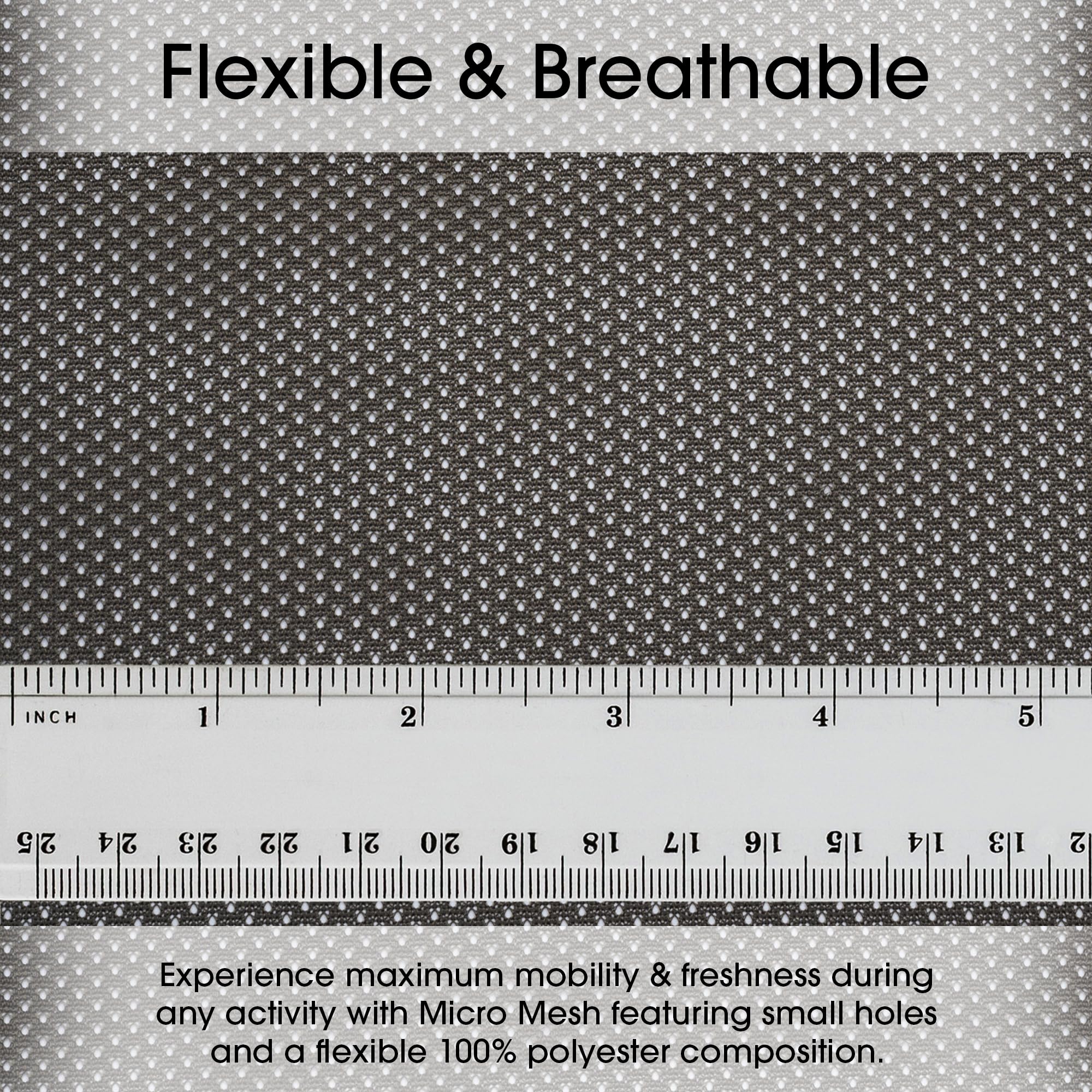 Pico Textiles 2 Yards Bolt - Dark Charcoal Polyester Micro Mesh Jersey Fabric - 60" Wide - Small Holes - Durable Athletic Mesh Fabric for Sewing Soccer & Basketball Jerseys Uniforms