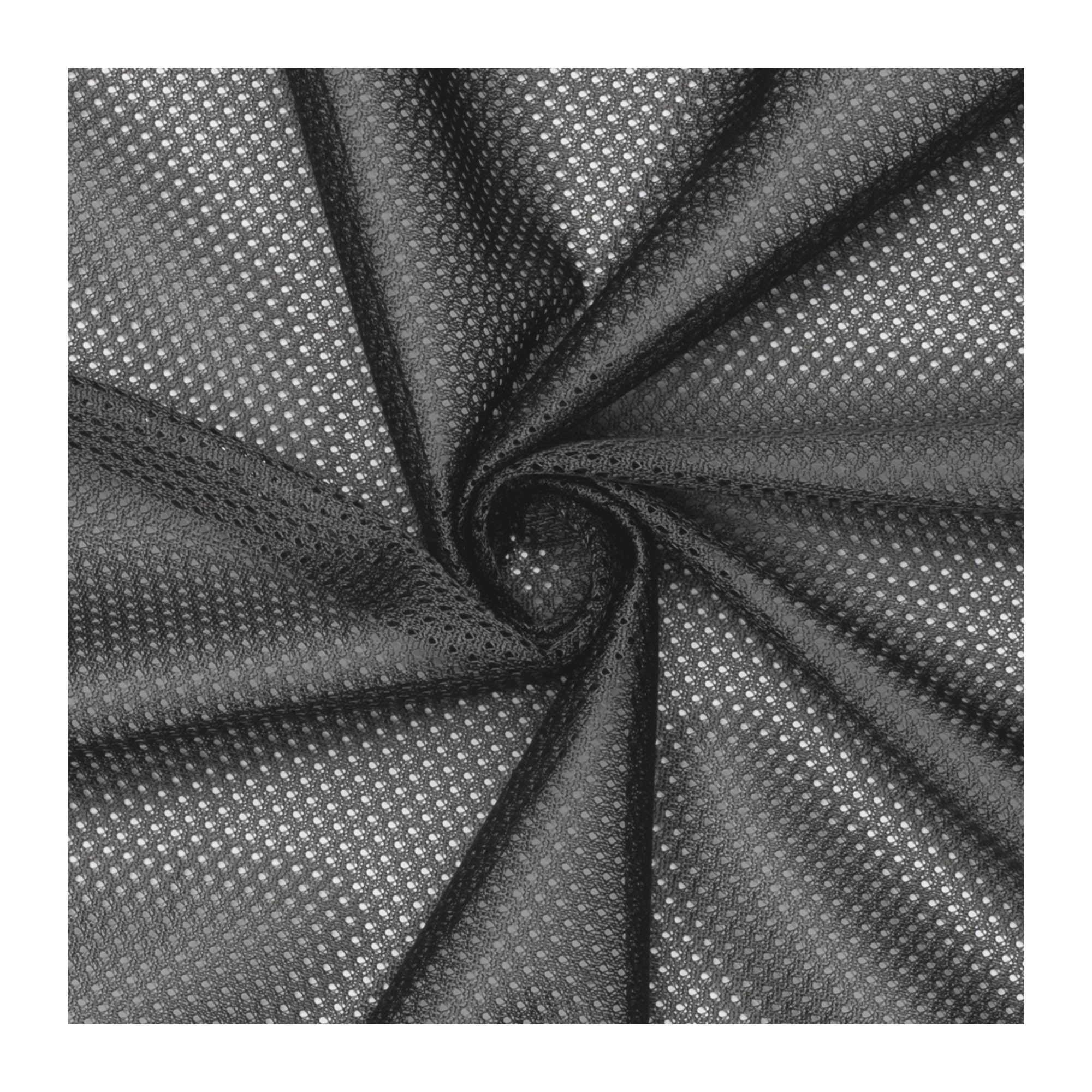 Pico Textiles 2 Yards Bolt - Dark Charcoal Polyester Micro Mesh Jersey Fabric - 60" Wide - Small Holes - Durable Athletic Mesh Fabric for Sewing Soccer & Basketball Jerseys Uniforms