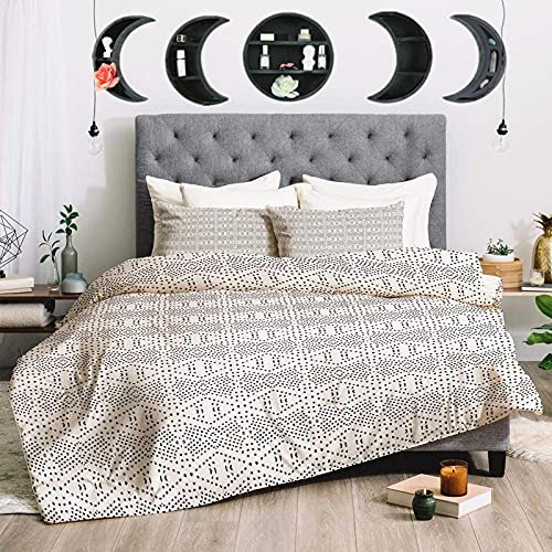 Yudanny Moon Shelf, Wooden Wall Hanging Display Shelf Moon Phase Shelf Wall Decor for Home Office, Black (1833472120967AM103US66)