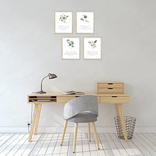 Psalms Scripture Wall Art Christian Posters, Christian wall art - Set of 4 (8x10") Bible Verses Wall Decor Bible Verse Wall Art Christian Wall Decor Christian Art Bible Scripture Wall Decor - Unframed