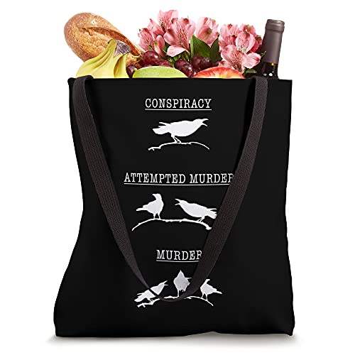 Crow Poetry Attempted Murder Skull Gothic Edgar Allan Poe Tote Bag