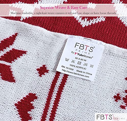 FBTS Prime Throw Blanket 50x60 Inch Red Bear Christmas Blanket Throws for Couch Soft