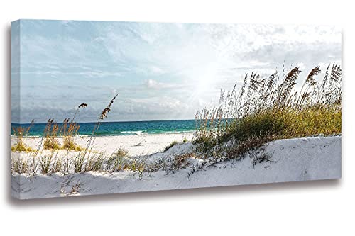 Beach Decor Ocean Decor Beach Wall Art Pictures for Bedroom Living Room Office Beach Wall Decor Ocean Decorations Framed Wall Art Bathroom Paintings Canvas Wall Art Sunshine Sea Waves Artwork 20"X40"