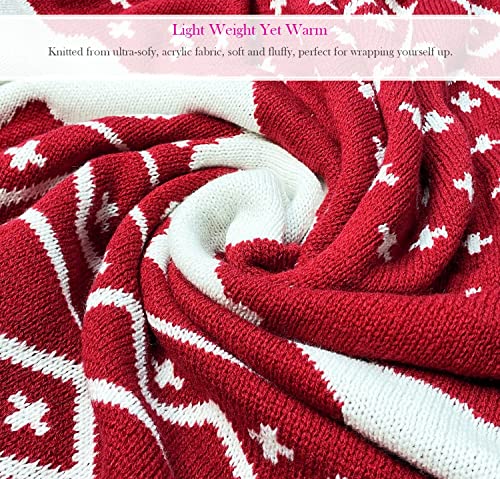 FBTS Prime Throw Blanket 50x60 Inch Red Bear Christmas Blanket Throws for Couch Soft