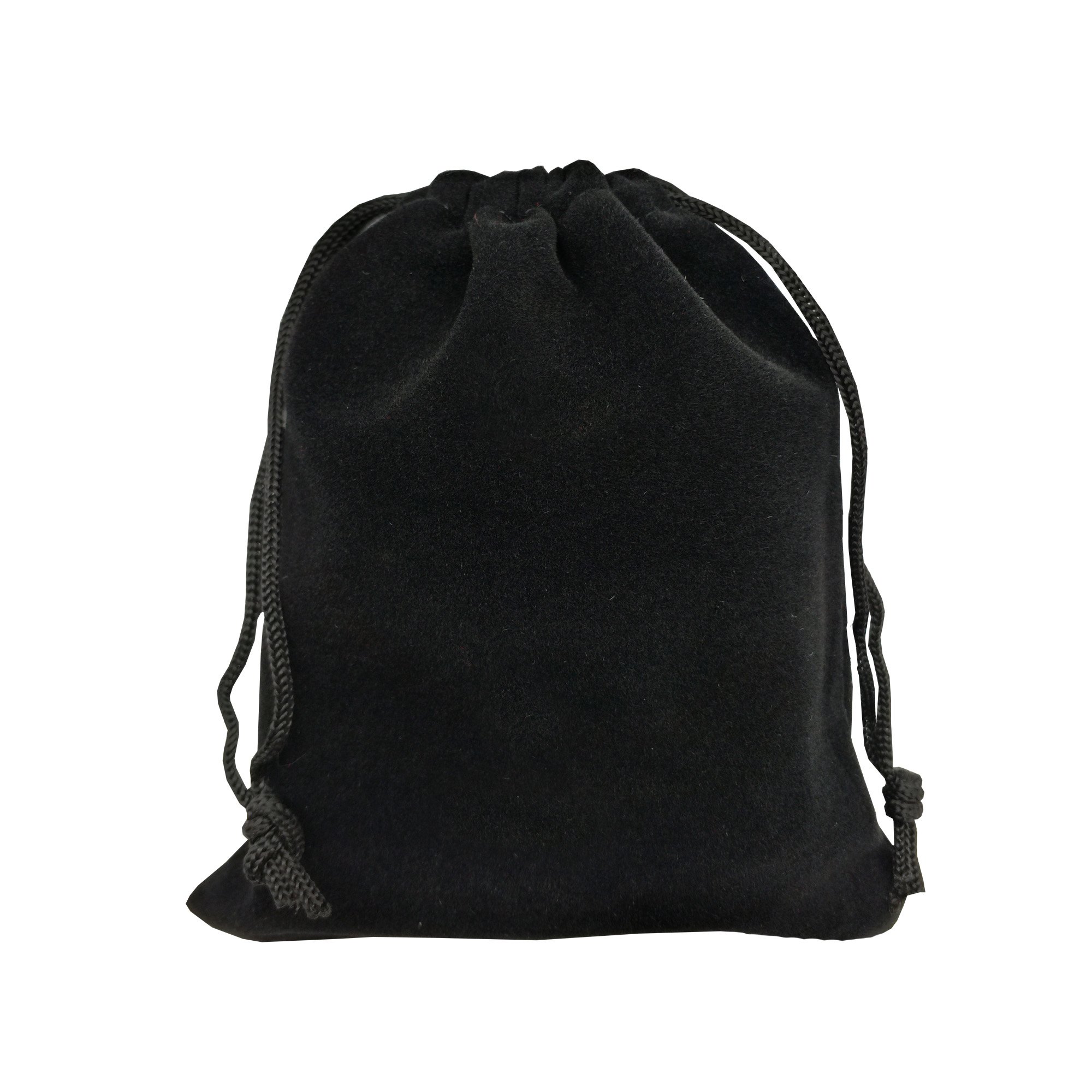 Ankirol 50pcs Velvet Drawstring Bags Jewelry Bags Pouches (Black, 5" X 7")