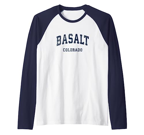 Basalt Colorado CO Vintage Athletic Sports Design Raglan Baseball Tee