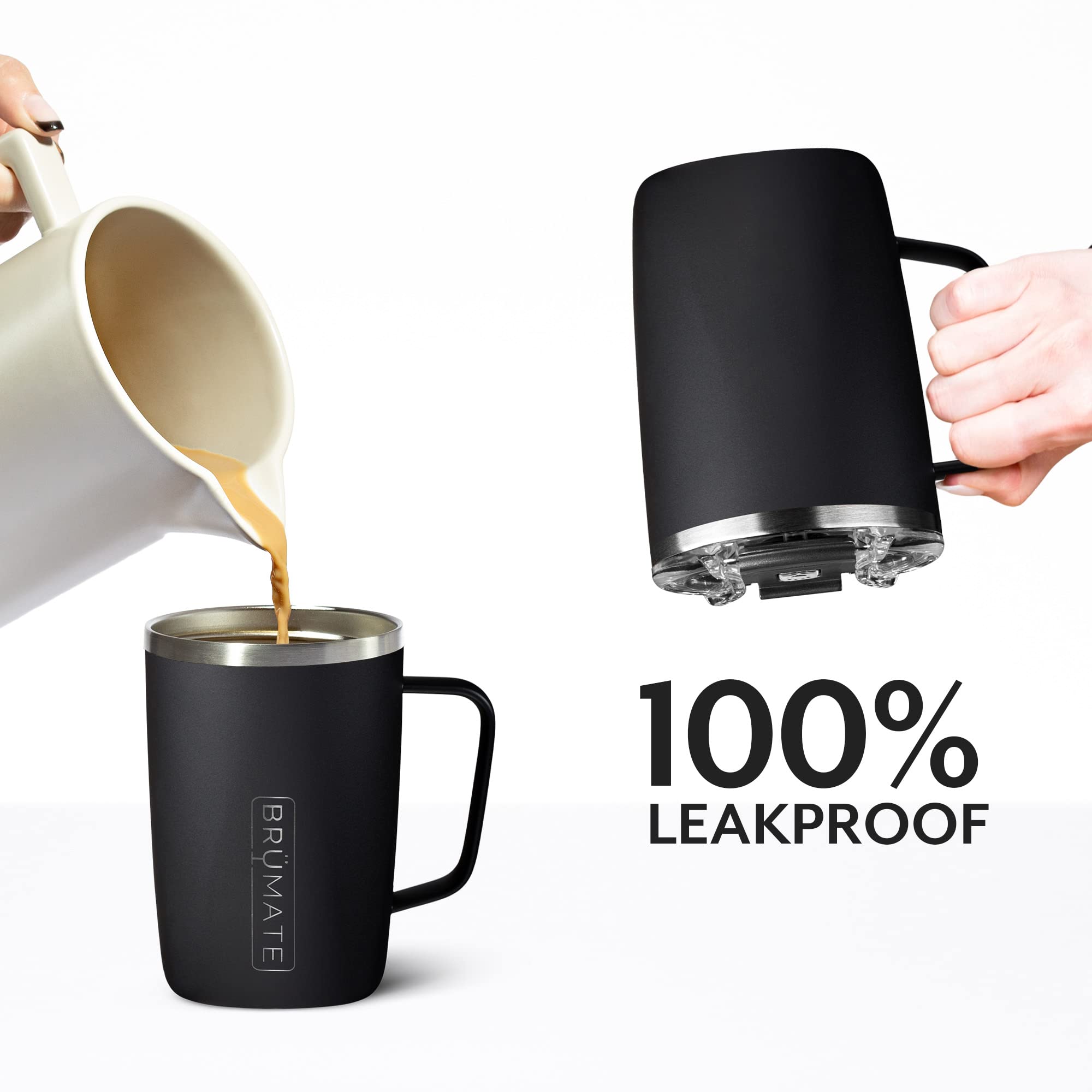 BrüMate Toddy - 16oz 100% Leak Proof Insulated Coffee Mug with Handle & Lid - Stainless Steel Coffee Travel Mug - Double Walled Coffee Cup (Matte Navy)
