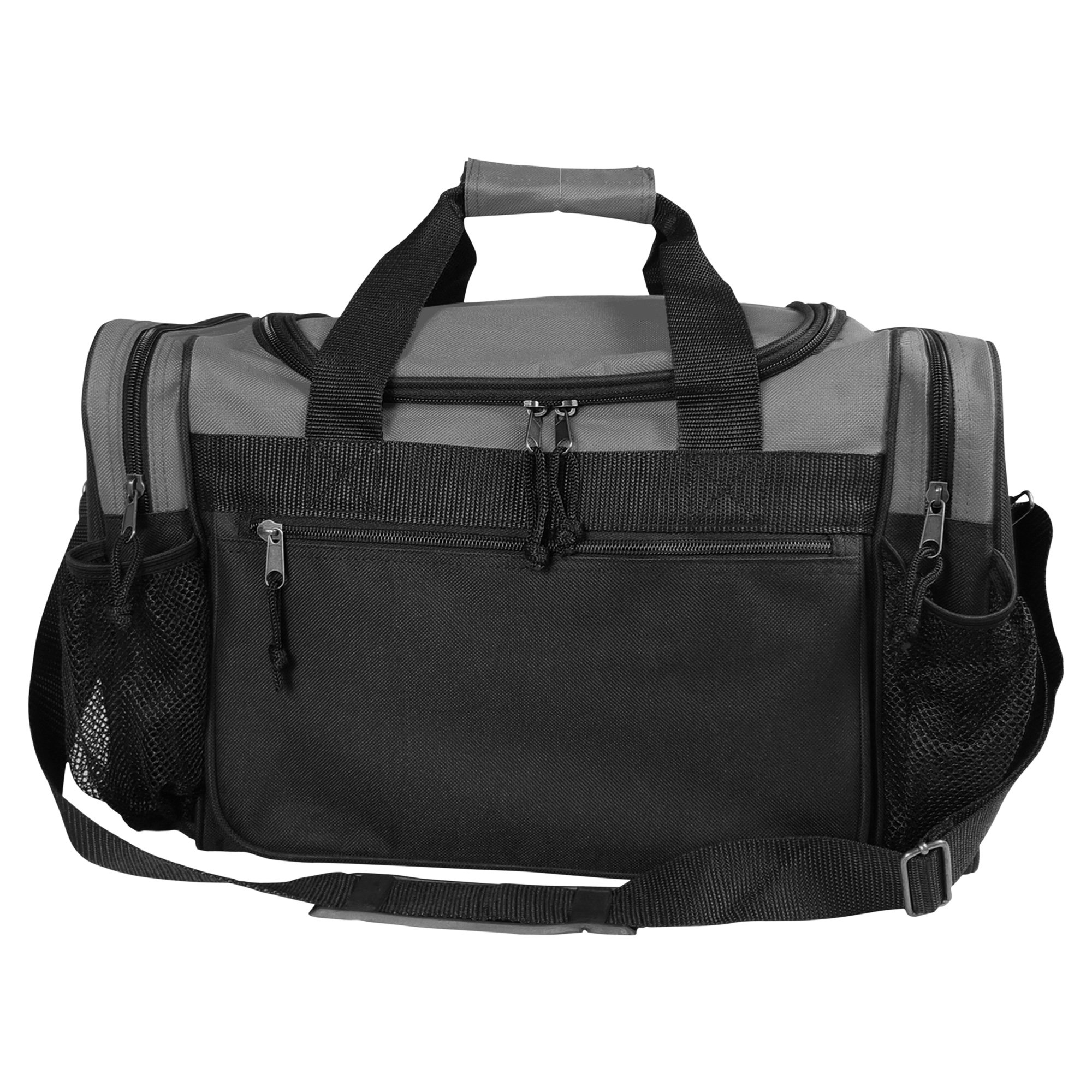 DALIX 17" Duffle Bag Front Mesh Pockets in (Gray) Medium