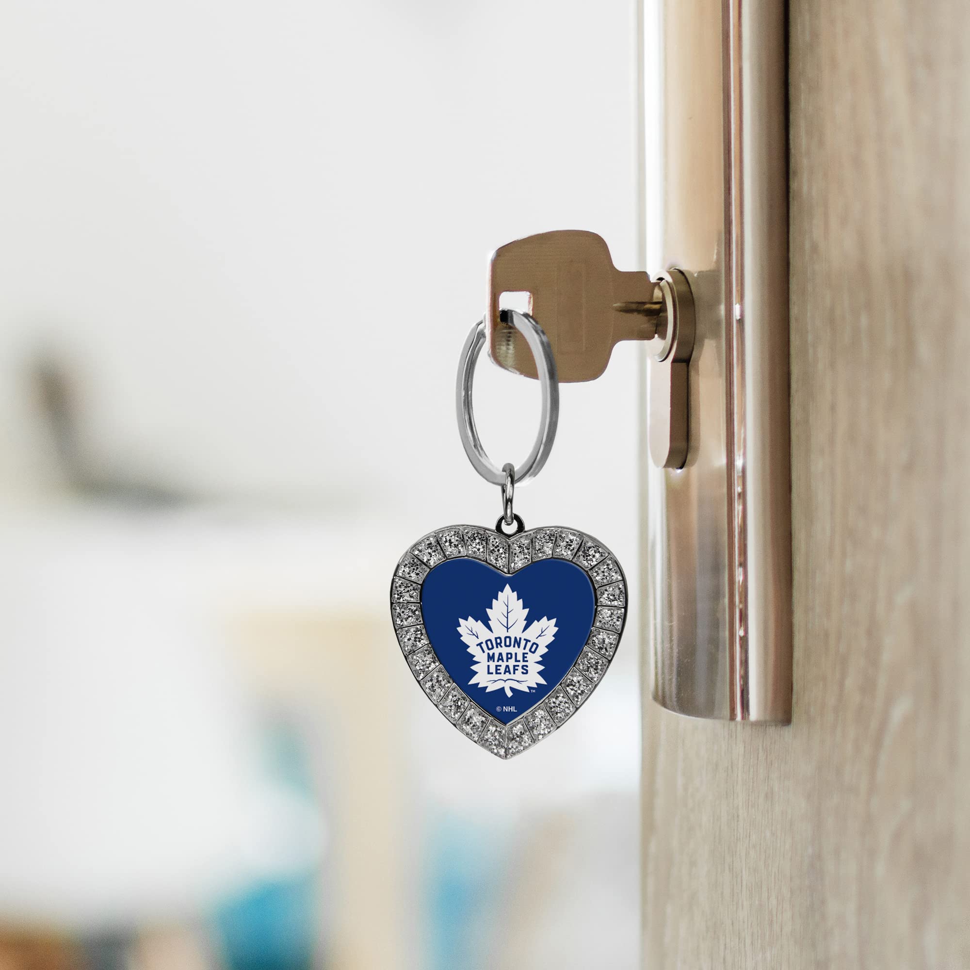 Rico Industries NHL Dallas Stars Bling Heart Key Chain Rhinestone Heart Keychain 3.5"x1.5"