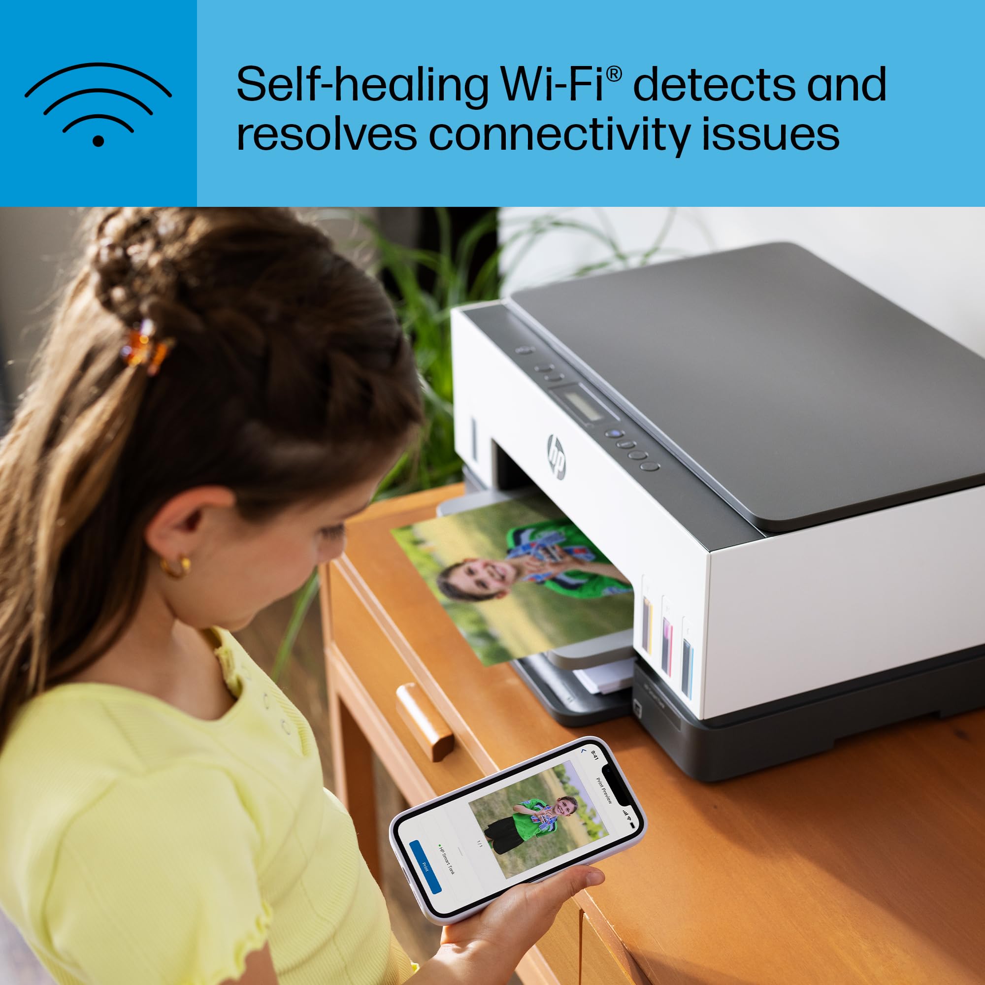 HP Smart -Tank 6001 Wireless All-in-One Cartridge-free Ink Printer, up to 2 years of ink included, mobile print, scan, copy (2H0B9A)