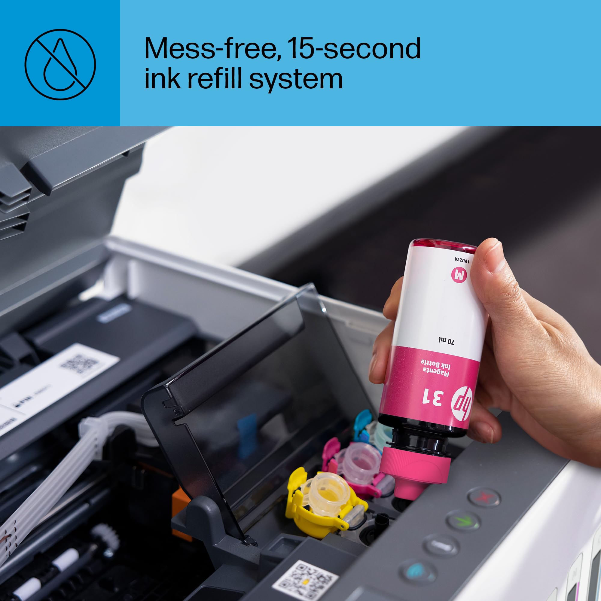 HP Smart -Tank 6001 Wireless All-in-One Cartridge-free Ink Printer, up to 2 years of ink included, mobile print, scan, copy (2H0B9A)