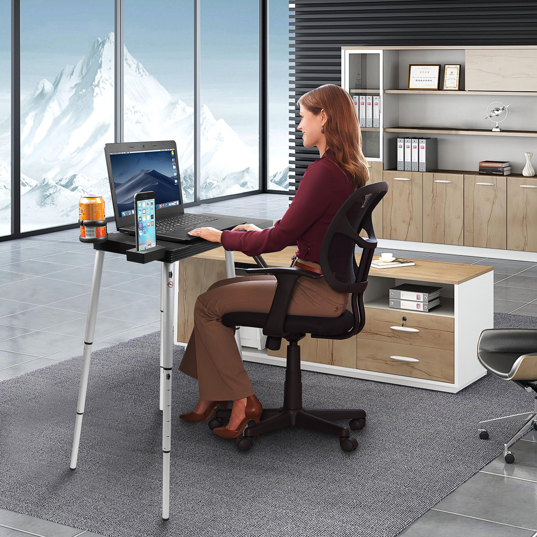 Tabletote Plus Portable Compact Lightweight Adjustable Height Laptop Notebook Computer Stand Table Desk