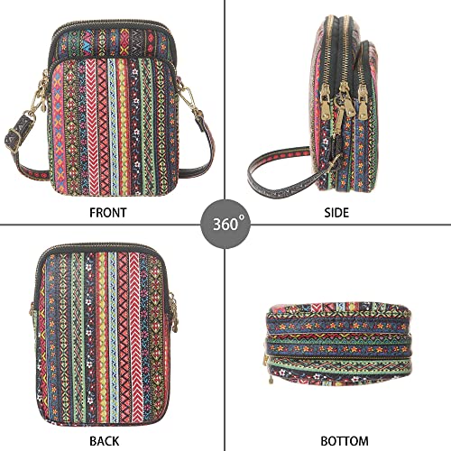 MINICAT Small Crossbody Bags RFID Blocking Card Slots Cell Phone Purse Wallet for Women (National)