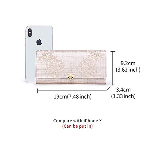 FOXER Leather Totes & Wallets 2 PCS Set, Metallic Handbags with Embroidered Wallets