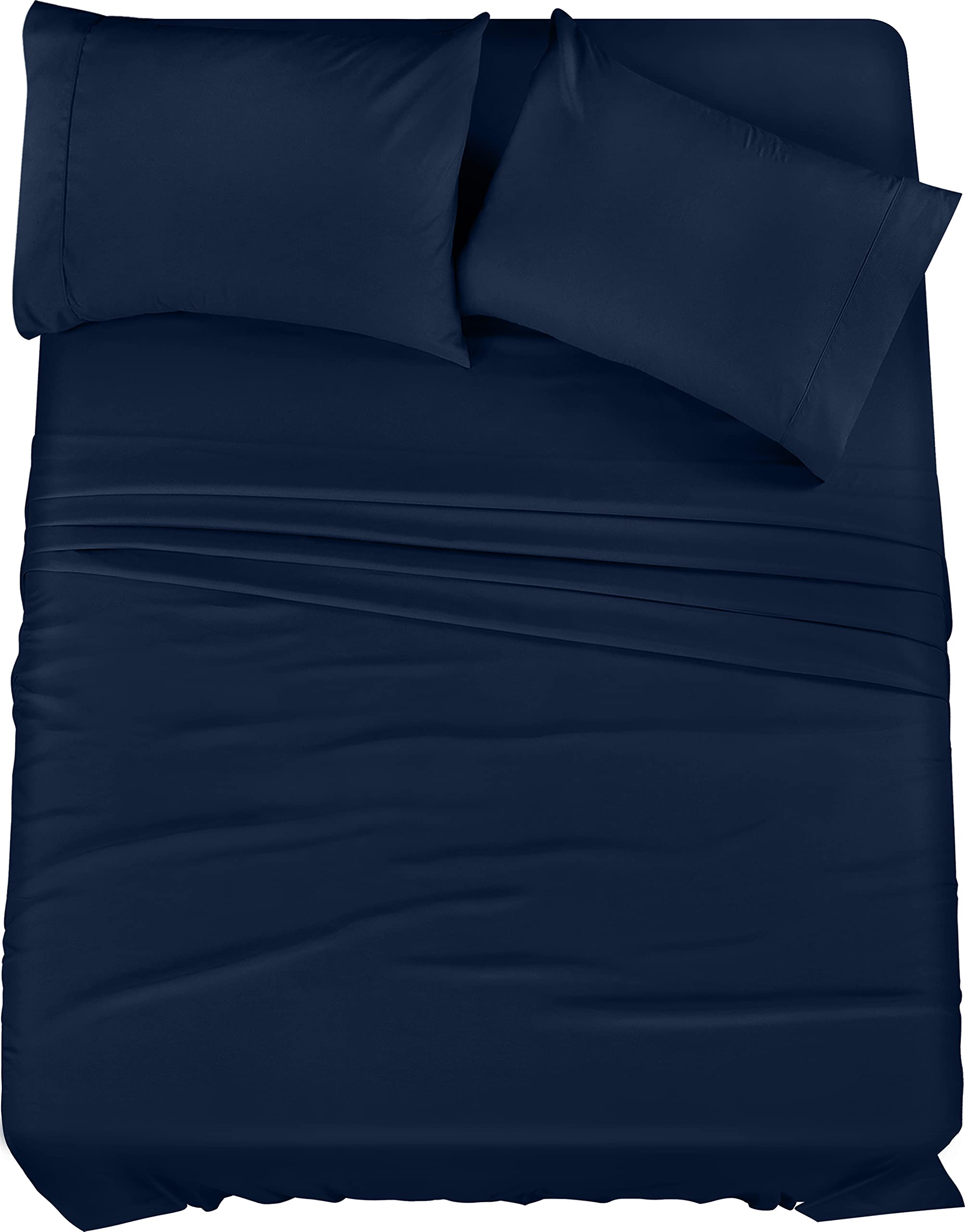 Utopia Bedding Full Bed Sheets Set - 4 Piece Bedding - Brushed Microfiber - Shrinkage and Fade Resistant - Easy Care (Full, Navy Blue)