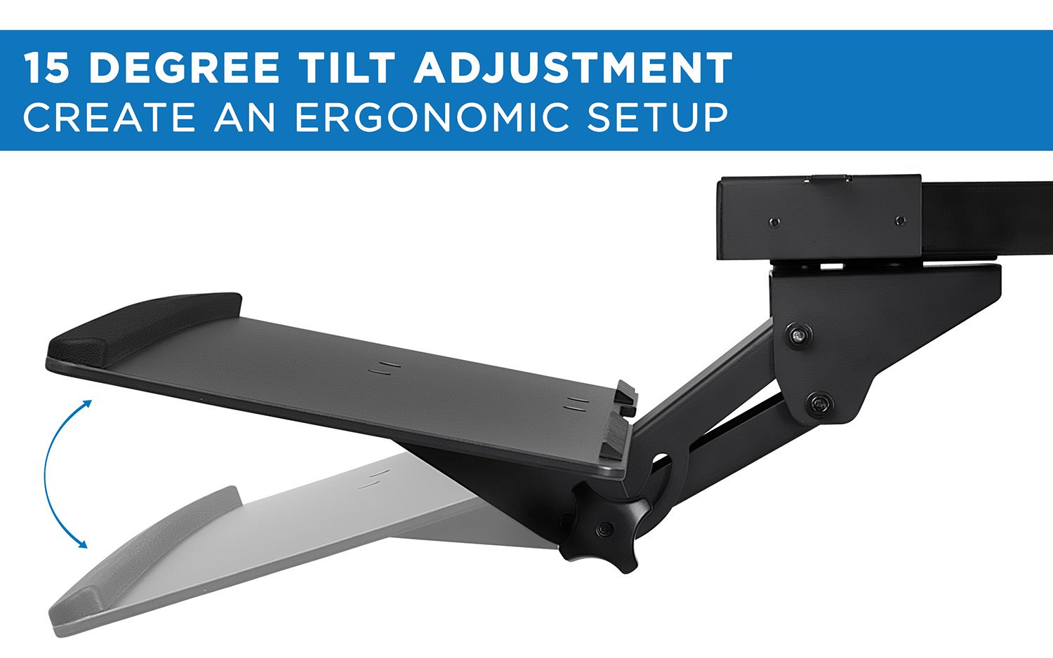 Mount-It! Under Desk Computer Keyboard and Mouse Tray, Ergonomic Keyboard Drawer with Gel Wrist Pad, Black
