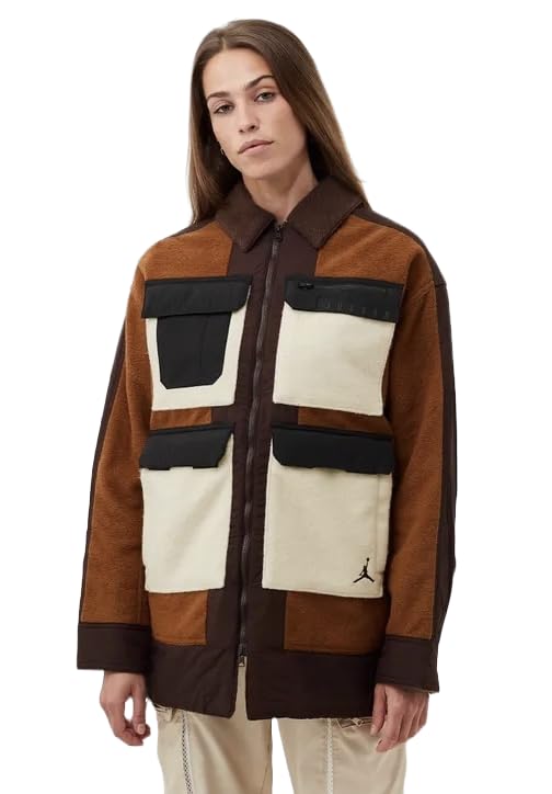 Jordan WOMEN'S COZY GIRL JACKET, PECAN/BROWN BASALT/BLACK/BROWN BASALT, MEDIUM