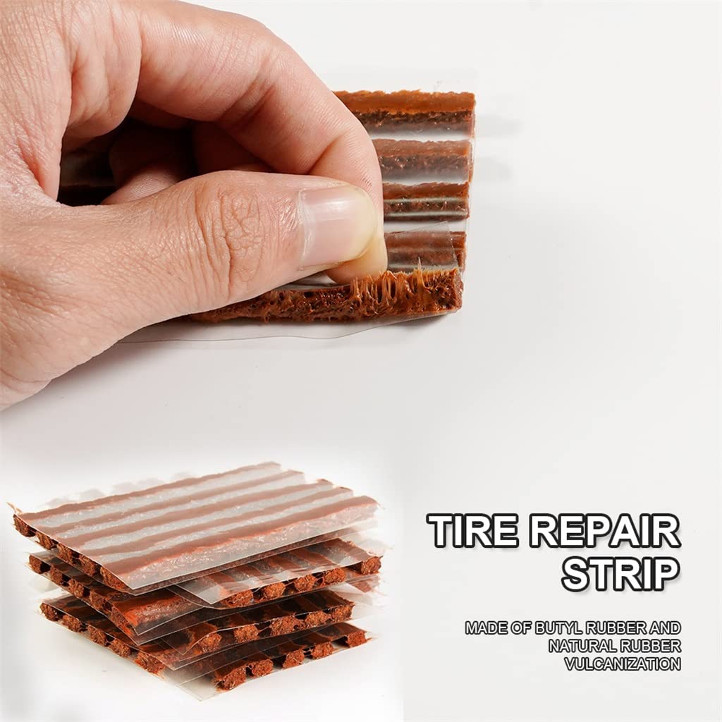 YÁSEZ Car Tire Repair Tools Kit with Rubber Strips Tubeless Tyre Puncture Studding Plug Set